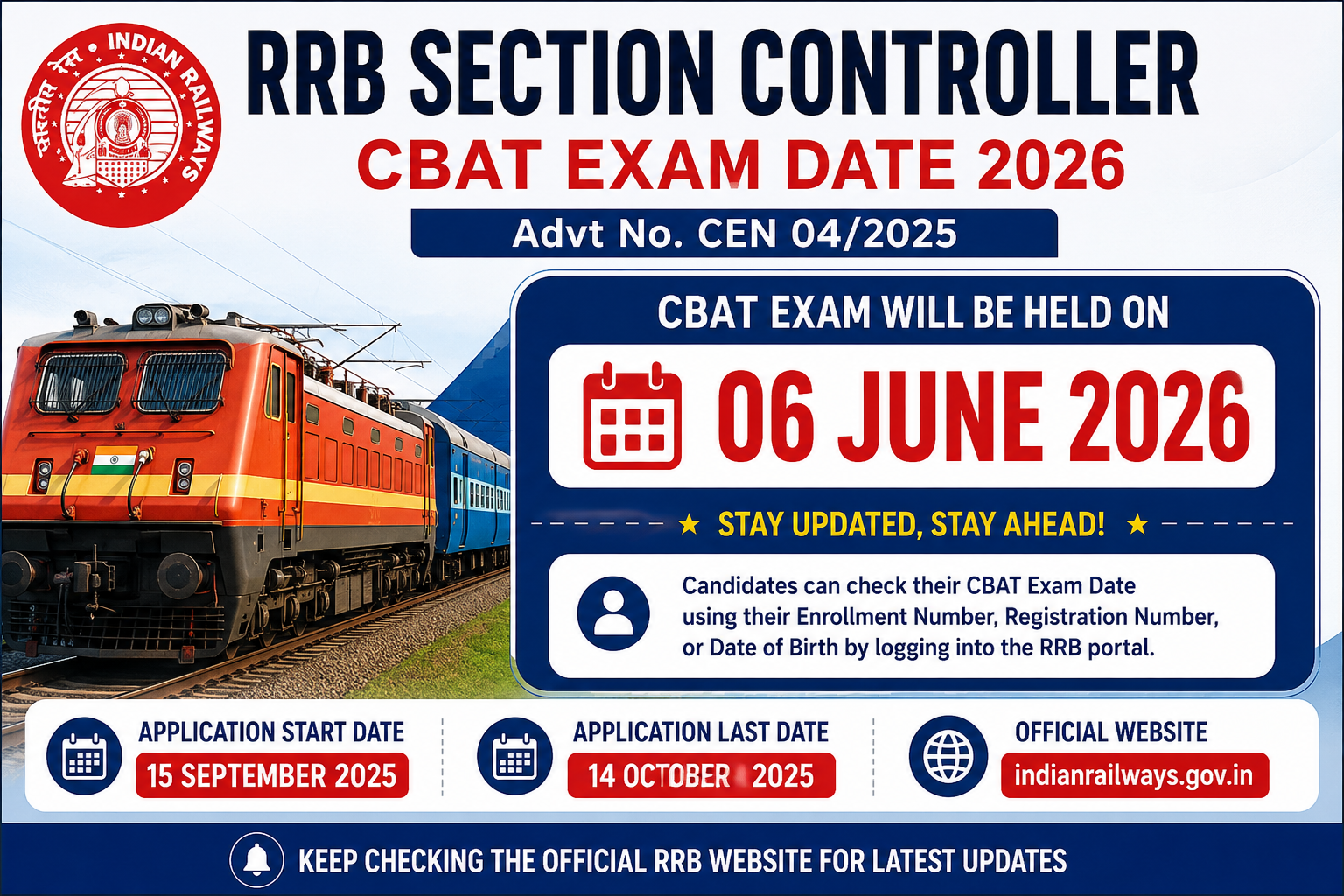 RRB Section Controller CBAT Exam 2026